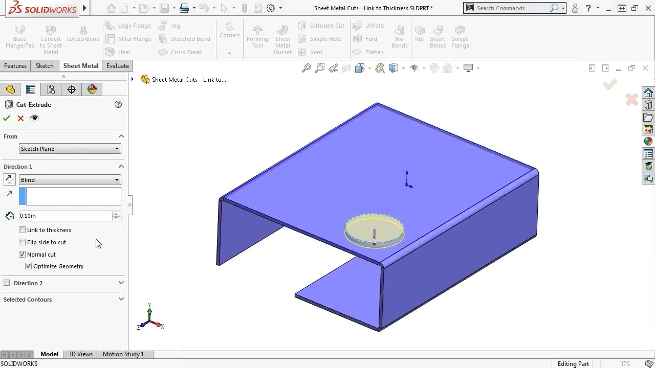 Solidworks Sheet Metal Tutorial 2 sheet metal tools