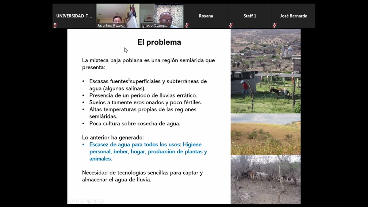 Videoconferencia: Cosecha de agua de lluvia para uso agrícola y doméstico