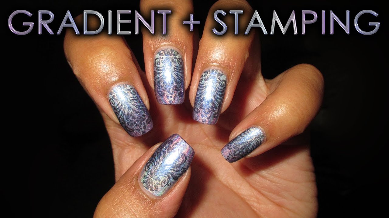 Holographic Gradient + Stamping | DIY Nail Art Tutorial