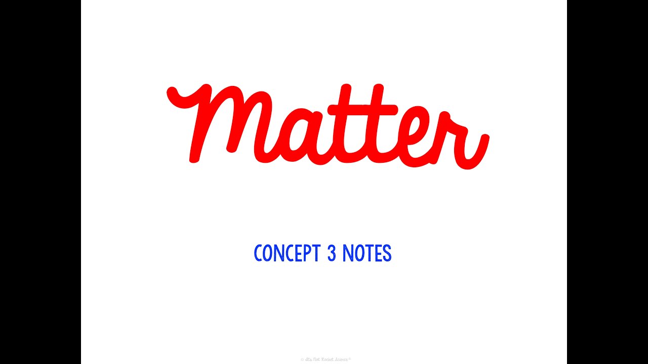 Unit 1 Introduction to Chemistry Concept 3 Notes