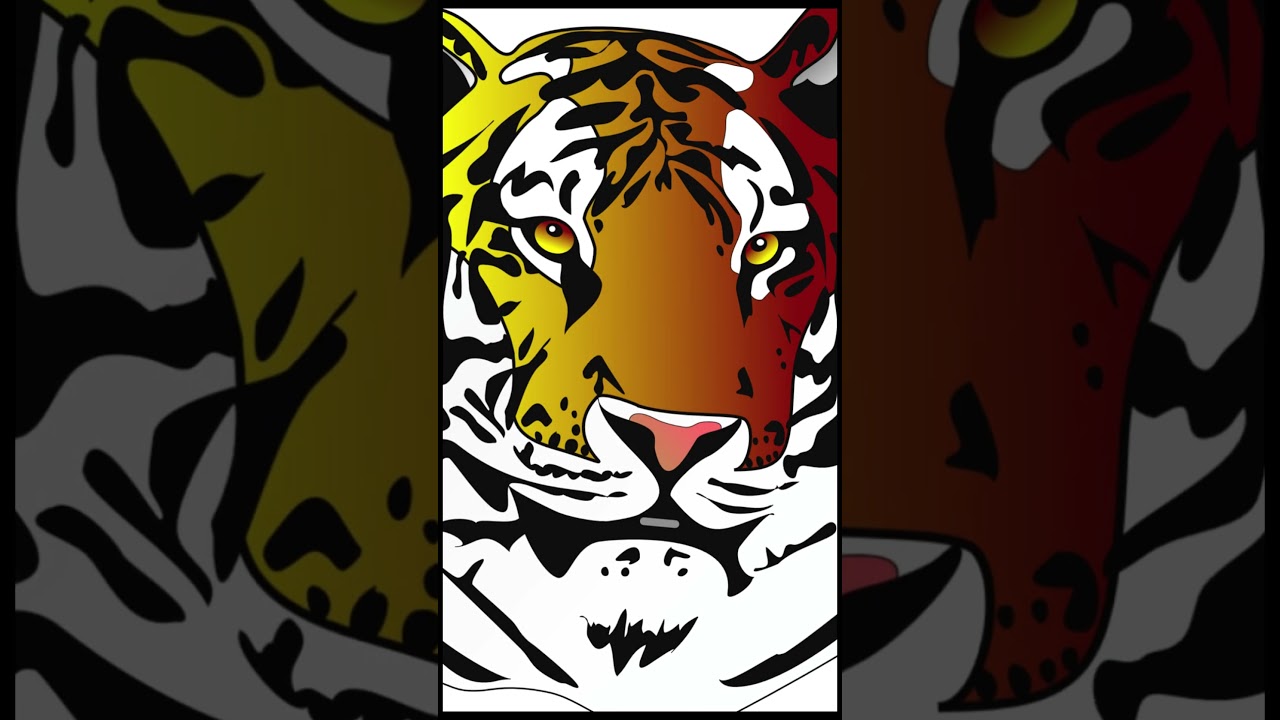 Colorful Tiger Head Vector – Pop Art Animal Illustration