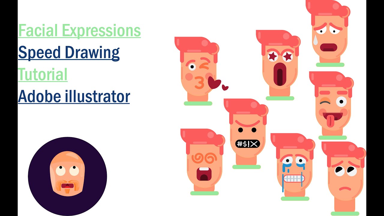 How to Create Facial Expressions,Adobe illustrator CC,Tutorial