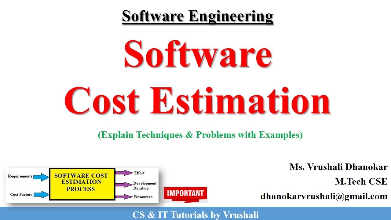 SE 36 : Software Cost Estimation with Examples  #softwareengineeringtutorials