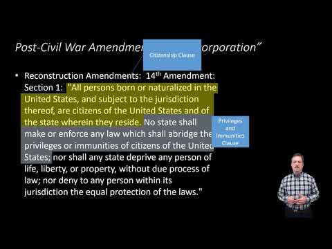 Constitutional Law: Post Civil War Amendments