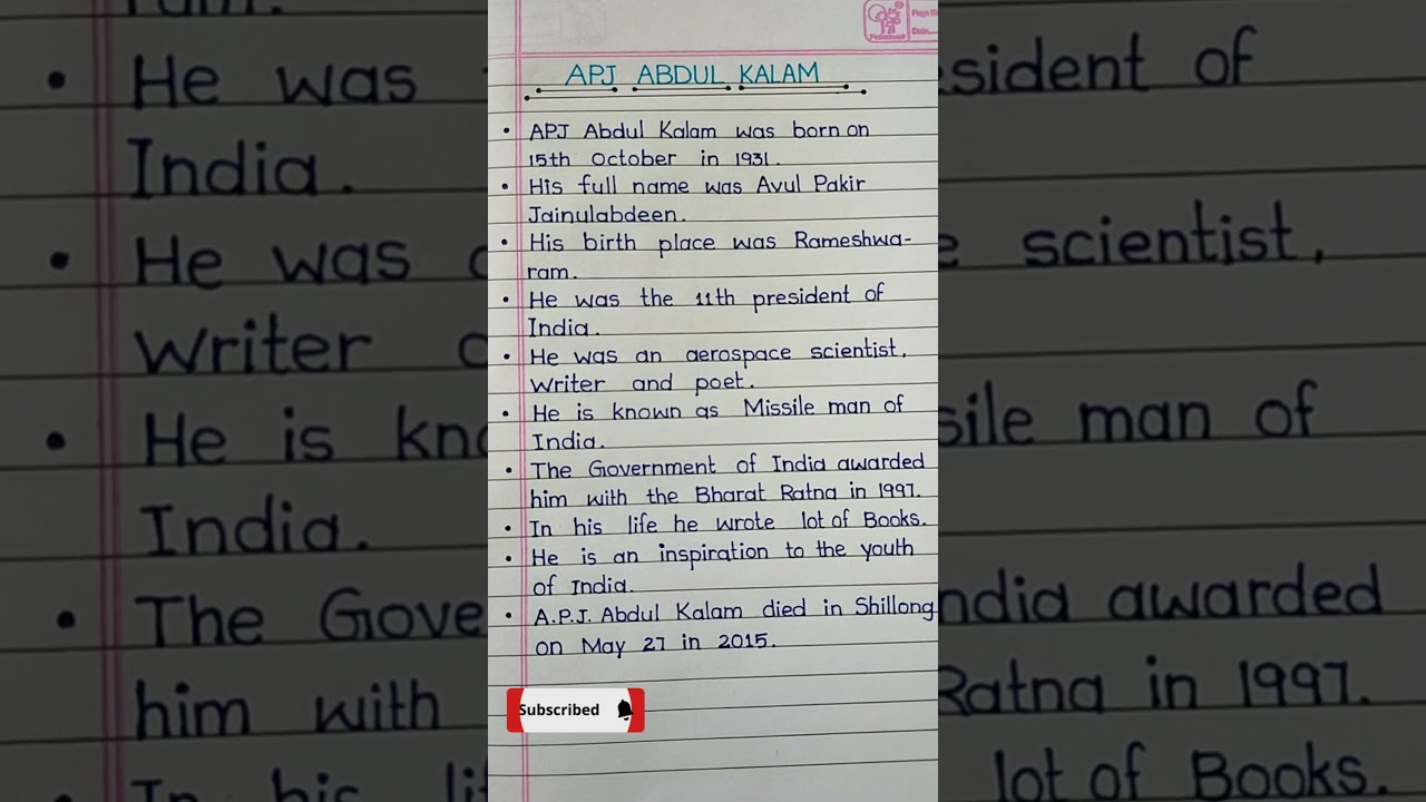 10 lines on APJ Abdul kalam in english || printed handwriting|| neat and clean Hand writing 2023 ||
