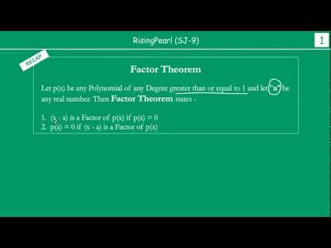 Solving Problems Using Factor Theorem (Part-1) - Polynomials Video ...