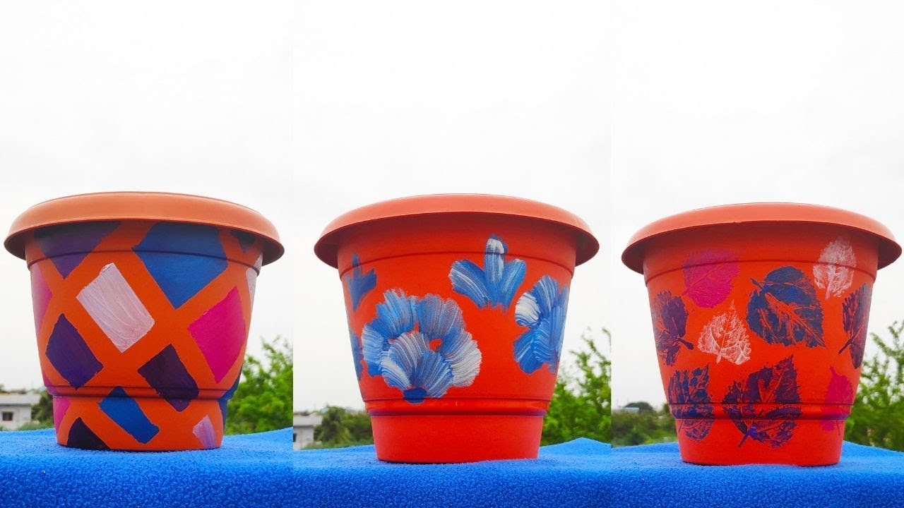 3 best flower pot painting ideas | diy planter decoration #3 pots