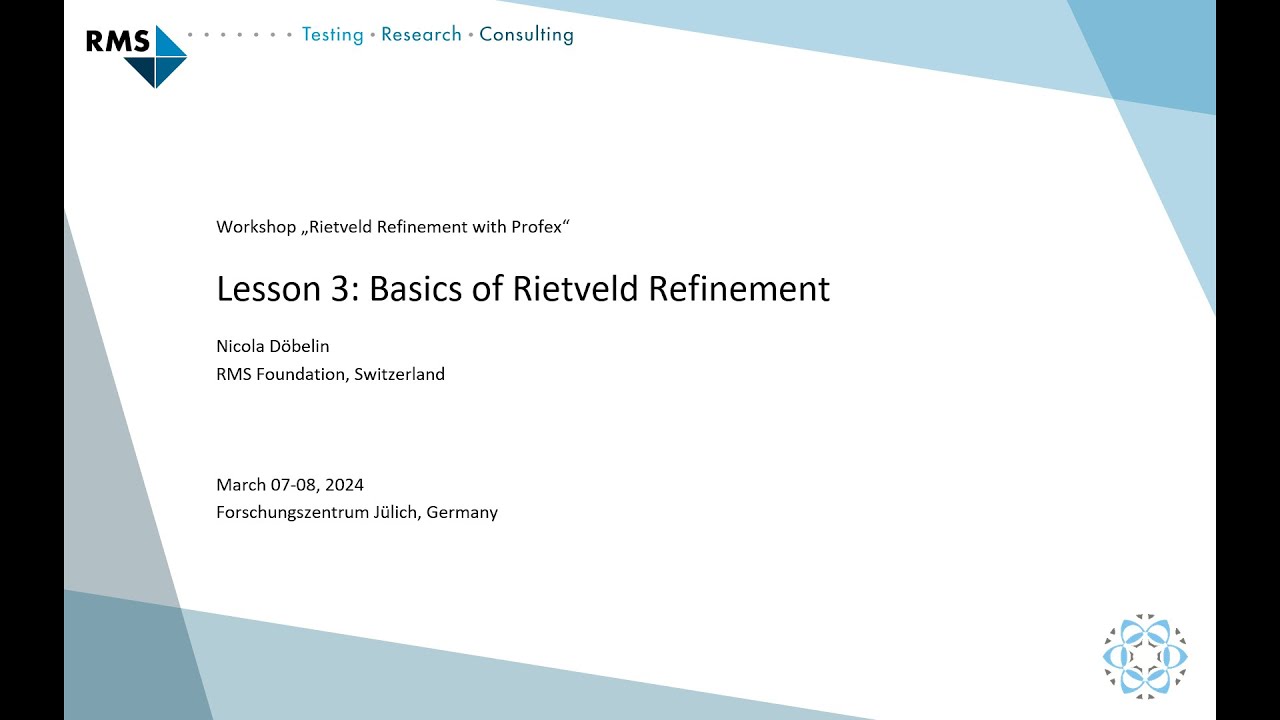 Workshop 2024 Lesson 3: Rietveld refinement basics
