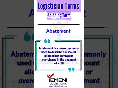 Abatement definition | #shipping #logistics #supply_chain #logistician Terms and Concepts
