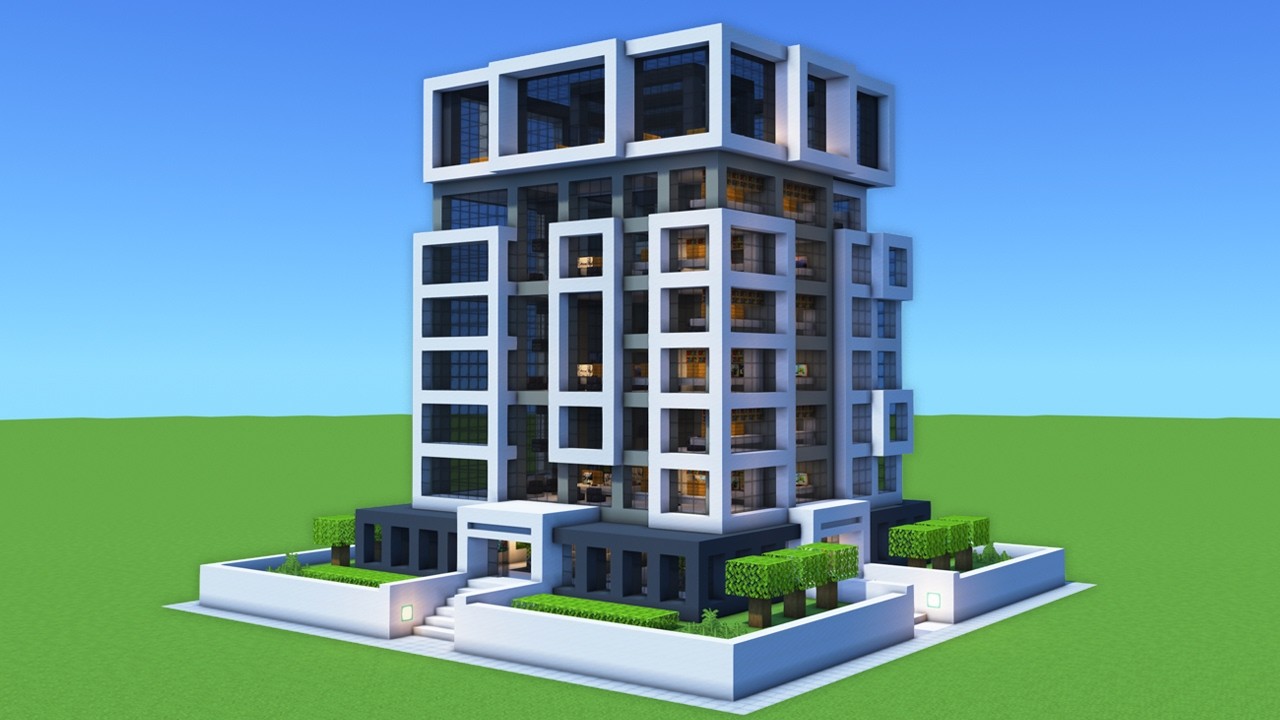 Minecraft Tutorial: How To Make A Modern Skyscraper Office Building | Including Interior ...