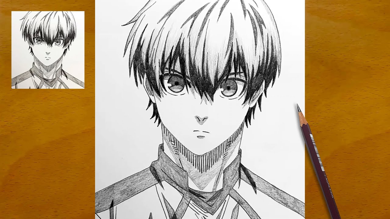 How to Draw Yoichi Isagi from Blue Lock || Step by Step Anime Sketch || Easy Drawing Ideas