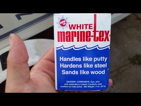 MARINE TEX: repairing damage to fiberglass hull boat bottom