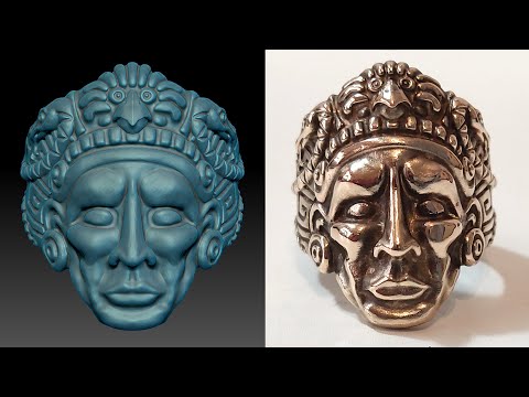 3D file Aztec Inspired Ring downloadable STL file for 3D printing 💍 ・3D ...