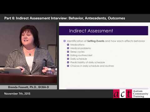 Positive Behavior Support Part 6 - Indirect Assessment Interview - Behavior, Antecedents, Outcomes