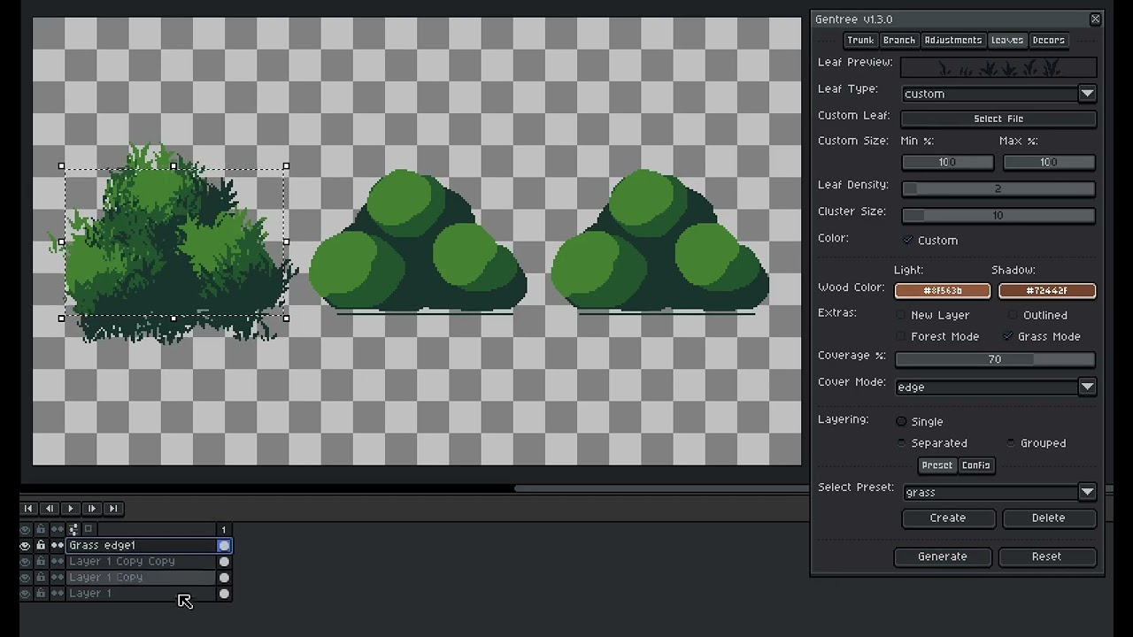 Make a Pixel Art Bush in Seconds | Aseprite Tutorial