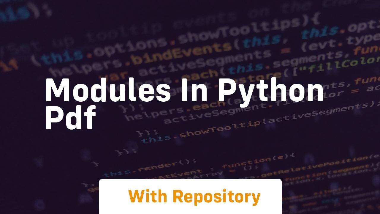 modules in python pdf
