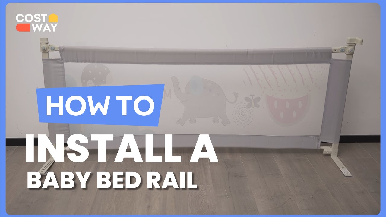 How to Install the 76.8 Inch Baby Bed Rail with Double Safety Child Lock | BS10026 #costway #howto
