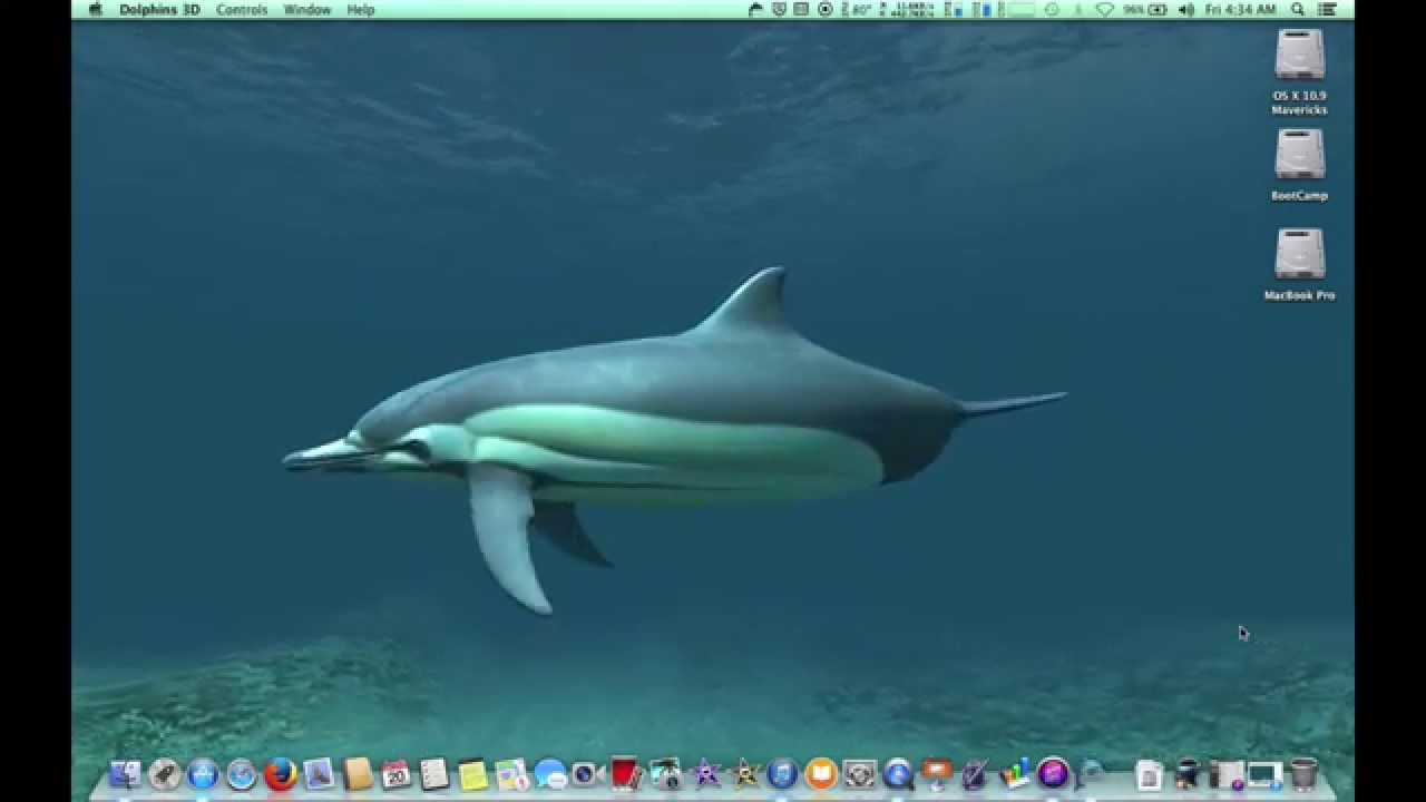 Awesome livelike 3D Dolphine Wallpaper on OS X