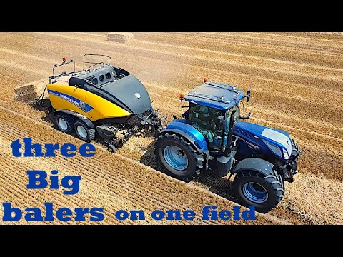 Three NEW HOLLAND big balers | Big field 71 acres (29 ha) | The Netherlands | Termote