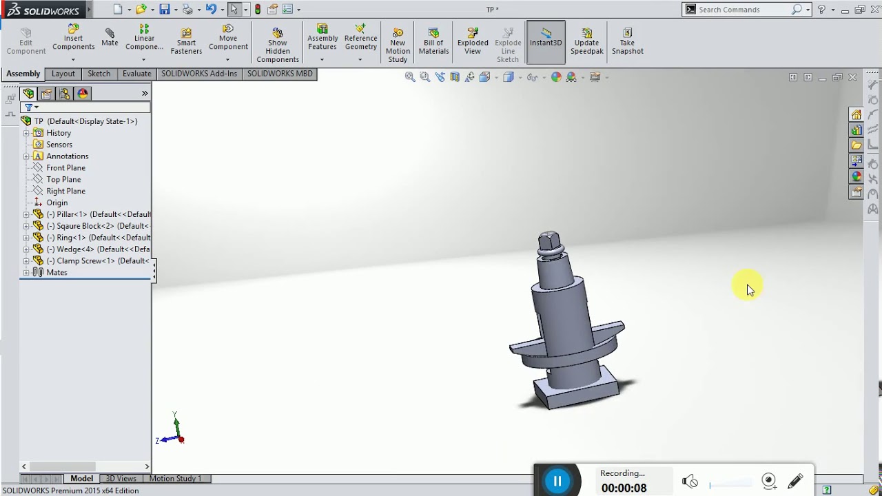 How to explode & collapse assembly in Solidworks  create video of assembly explode & collapse