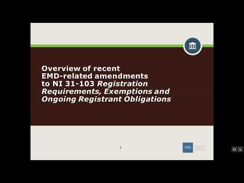 Webinar: Registrant Series: Exempt Market Dealers