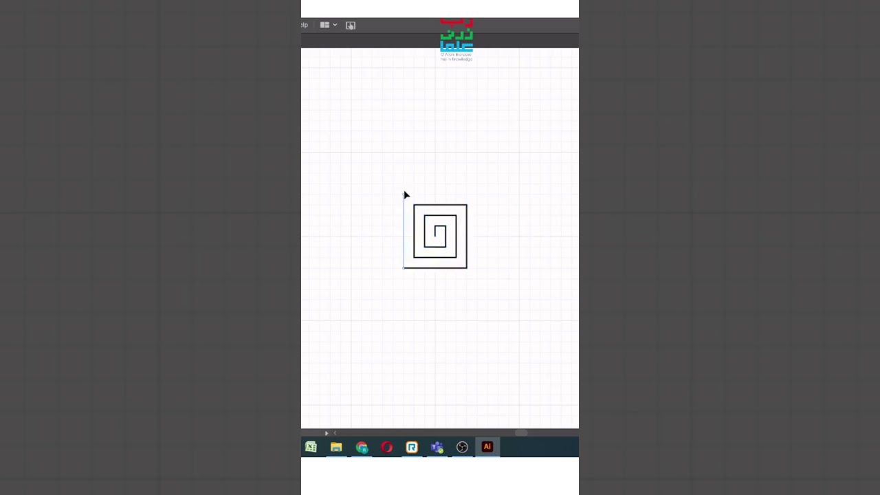 illustrator logo design, rectangular spiral in Illustrator, basic drawing techniques