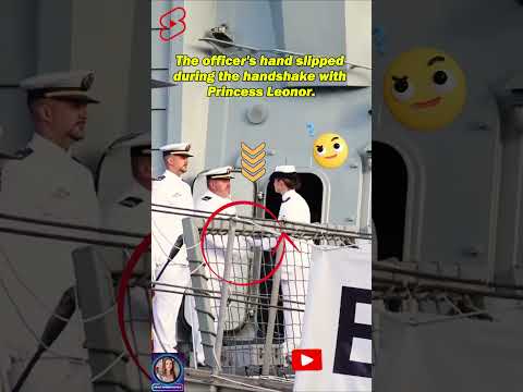 Funny moment between Princess Leonor & a Naval Officer