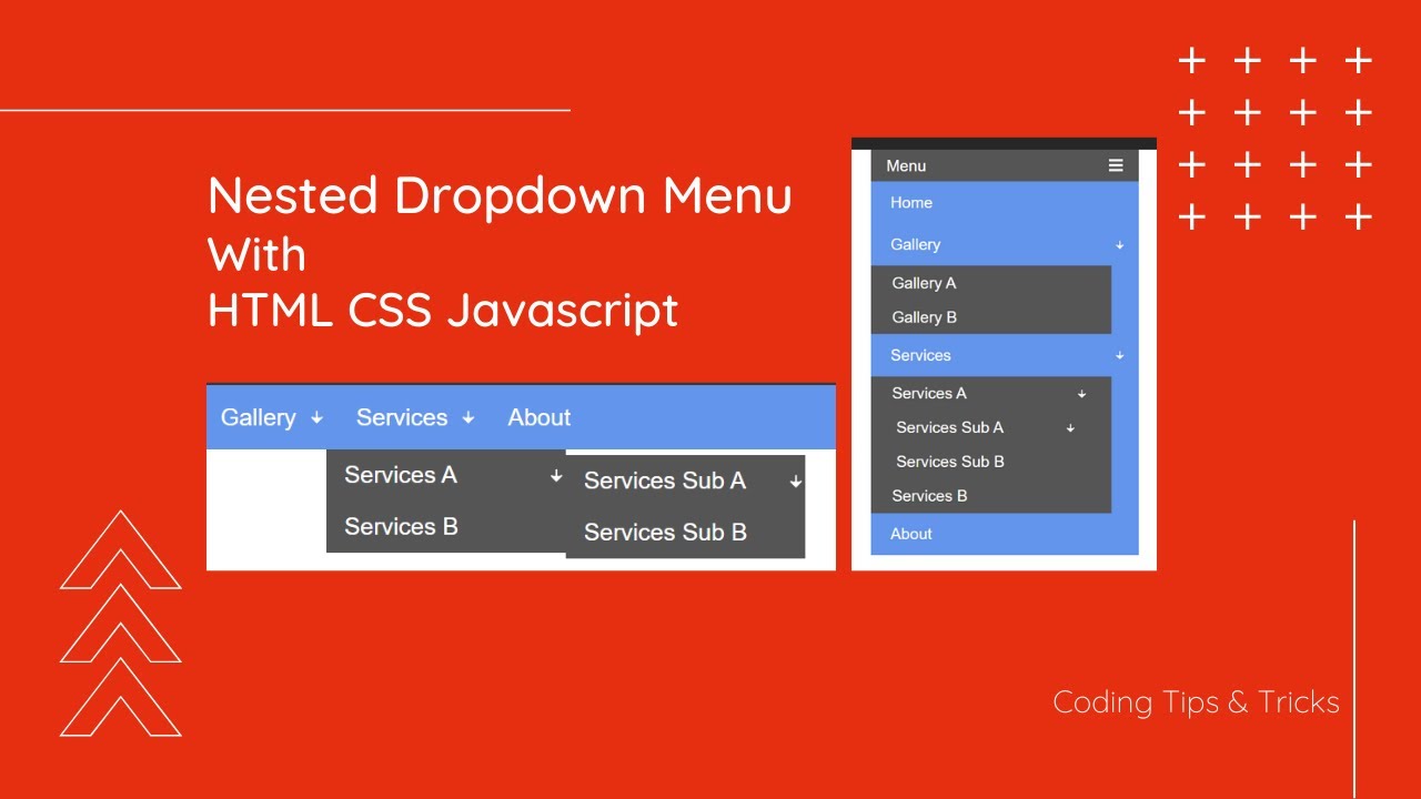 Dynamic Nested Dropdown Menu | HTML, CSS, Javascript (Part 1)