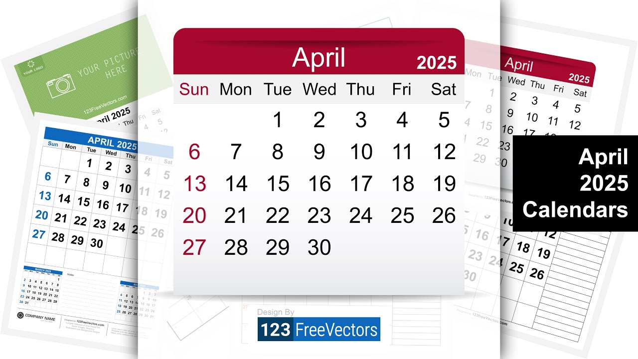 April 2025 Calendar | 123FreeVectors