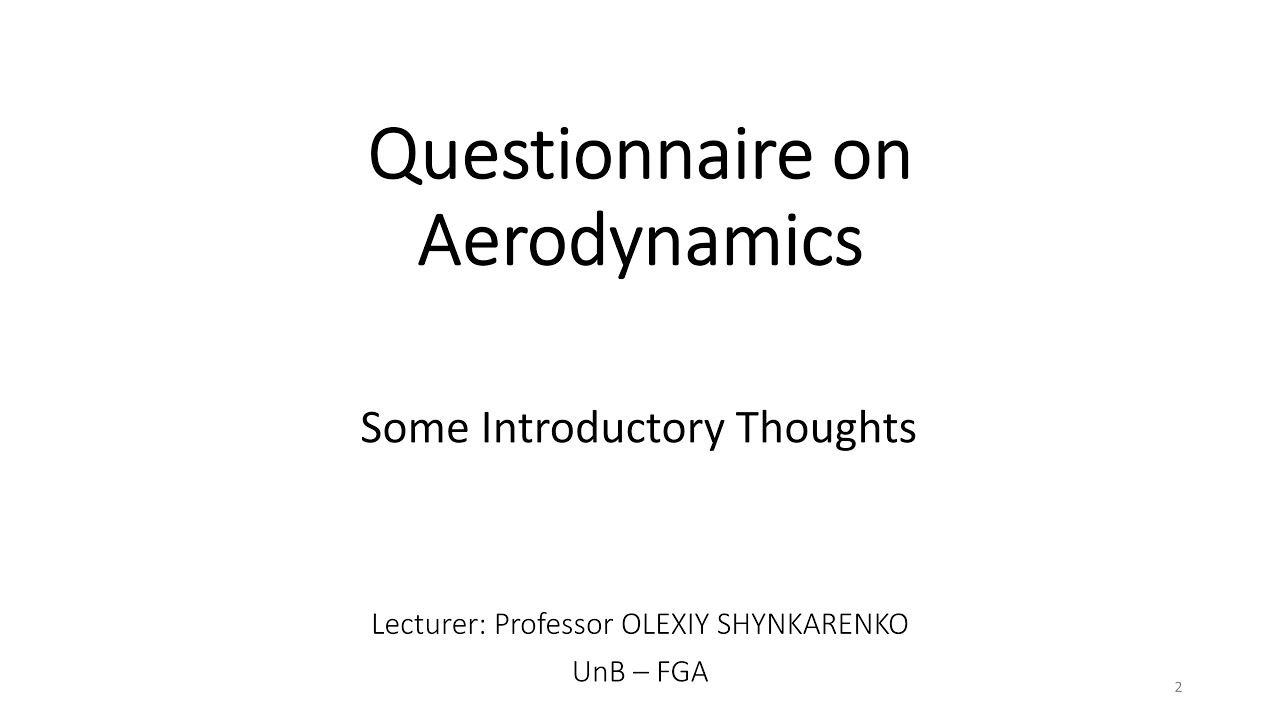 Questionnaire on Aerodynamics 3
