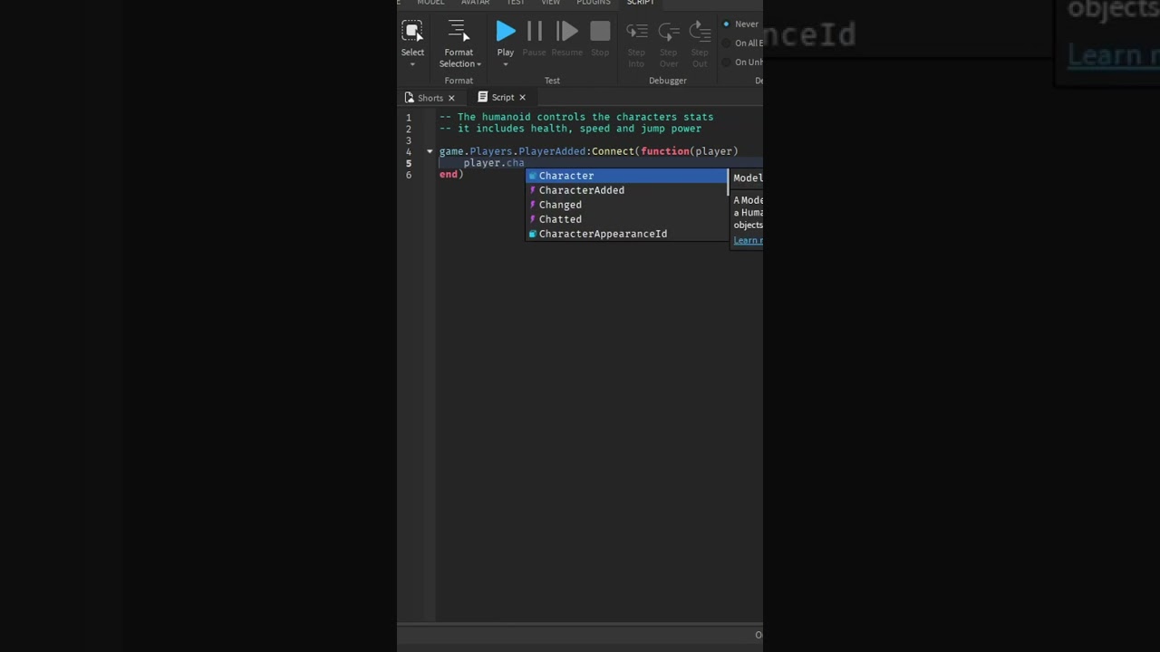 60 second scripting tutorial: Humanoid
