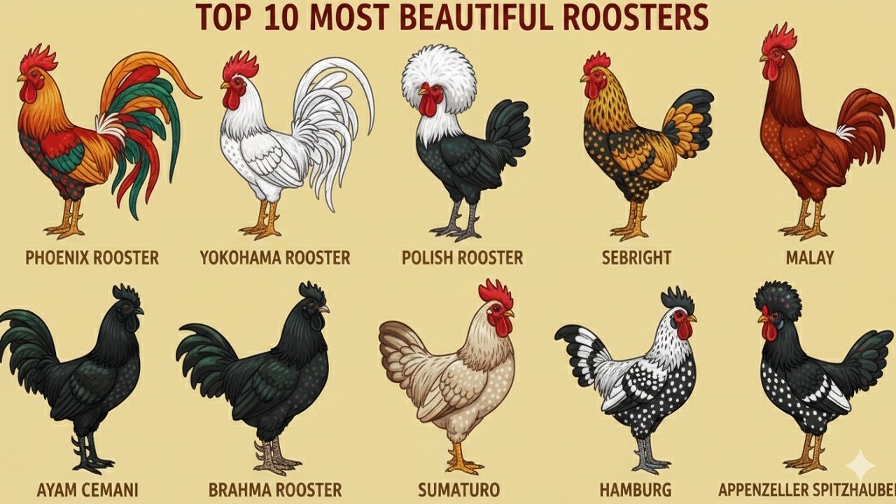 Top 10 Most Beautiful Roosters in the World | Rare & Exotic Chicken Breeds