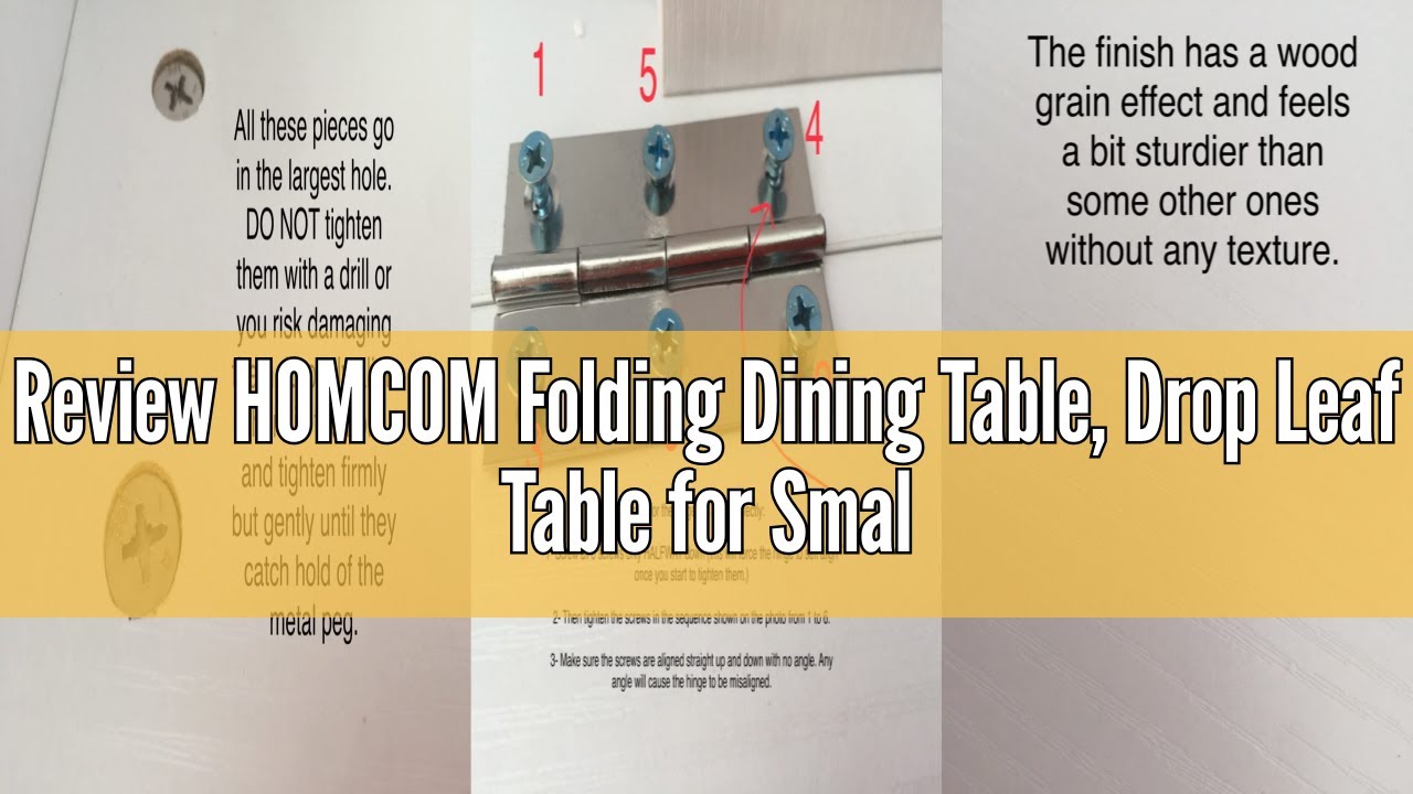 Review HOMCOM Folding Dining Table, Drop Leaf Table for Small Spaces with 2-Tier Shelves, Small Kitc