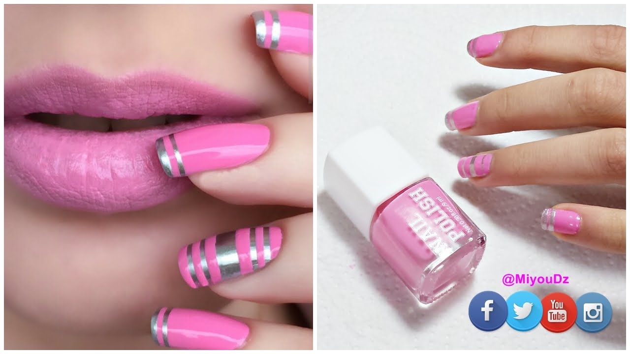 Nail Art | PINTADO DE UÑAS CON CINTA ADHESIVA MUY FÁCIL!! ♥ @MiyouDz ♥