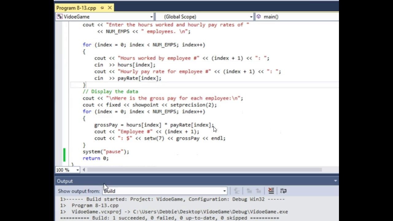 Parallel Arrays Example