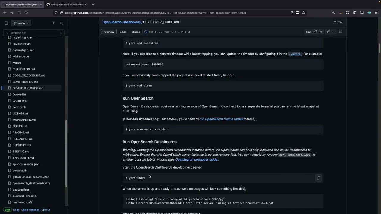 OpenSearch Dashboards Developer Guide