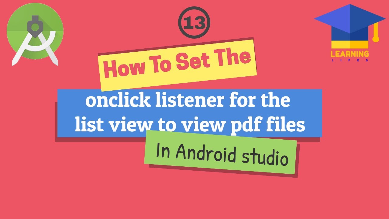 How To Create OnclickListiner For Pdf In a List View | Book App Using Android Studio