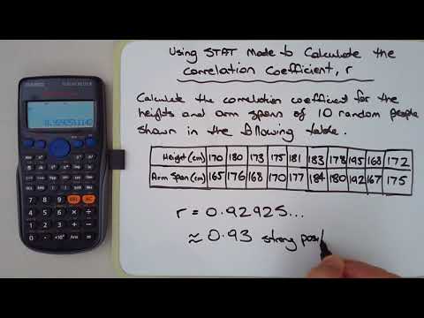 How to find correlation coefficient of bivariate data set using STAT mode on Casio calculator