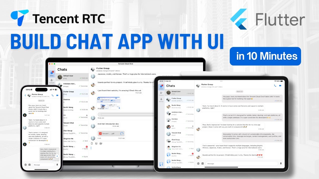 Build Flutter Chat App with UI Like WhatsApp in 10 Minutes | Tencent RTC