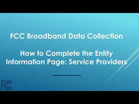 How to Complete the Entity Information Page: Service Providers