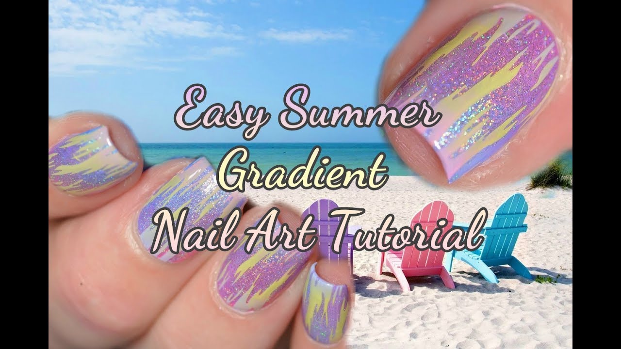 Summer Double Gradient Stamping Nail Art Tutorial