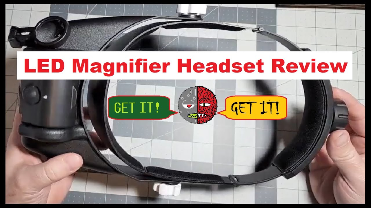 LED Magnifier Headset Review (Dilzekui Head Mount Magnifier with LED Light) Model: MG82000MC
