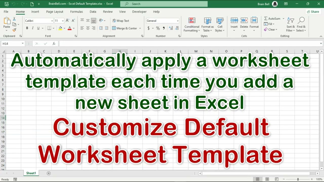 Create a Default Worksheet Template in Excel (Sheet.xltx – New Sheet Template Explained)