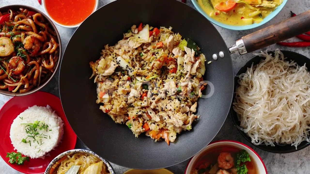 Chinese Food Set with Asian Style Food Concept Composition - Stock Video - Envato Elements