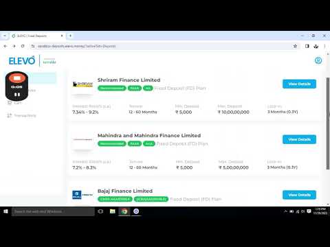 How to book a fixed deposit in Shriram Finance on ELEVO