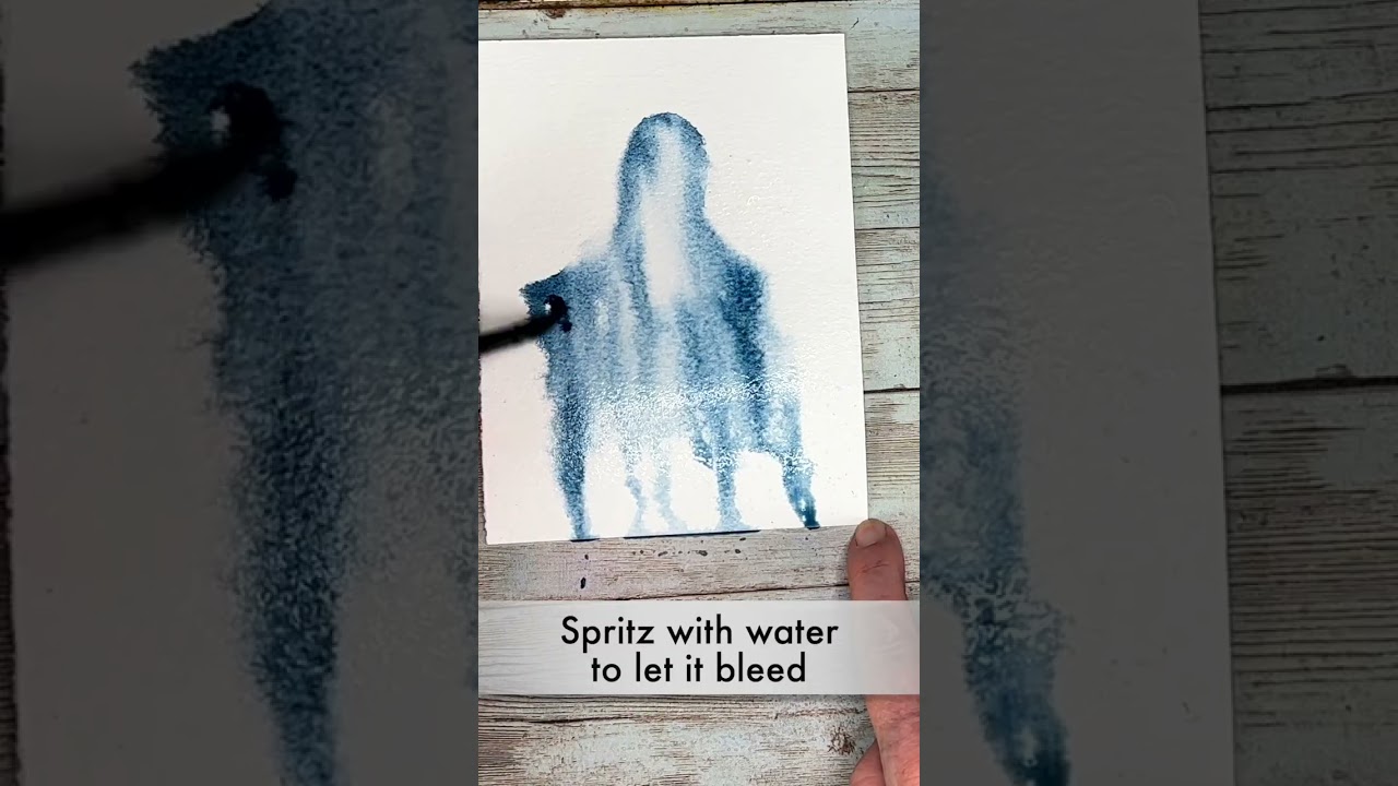 Watercolor BOO-TACULAR: Easy Halloween Painting 🎃 #shorts