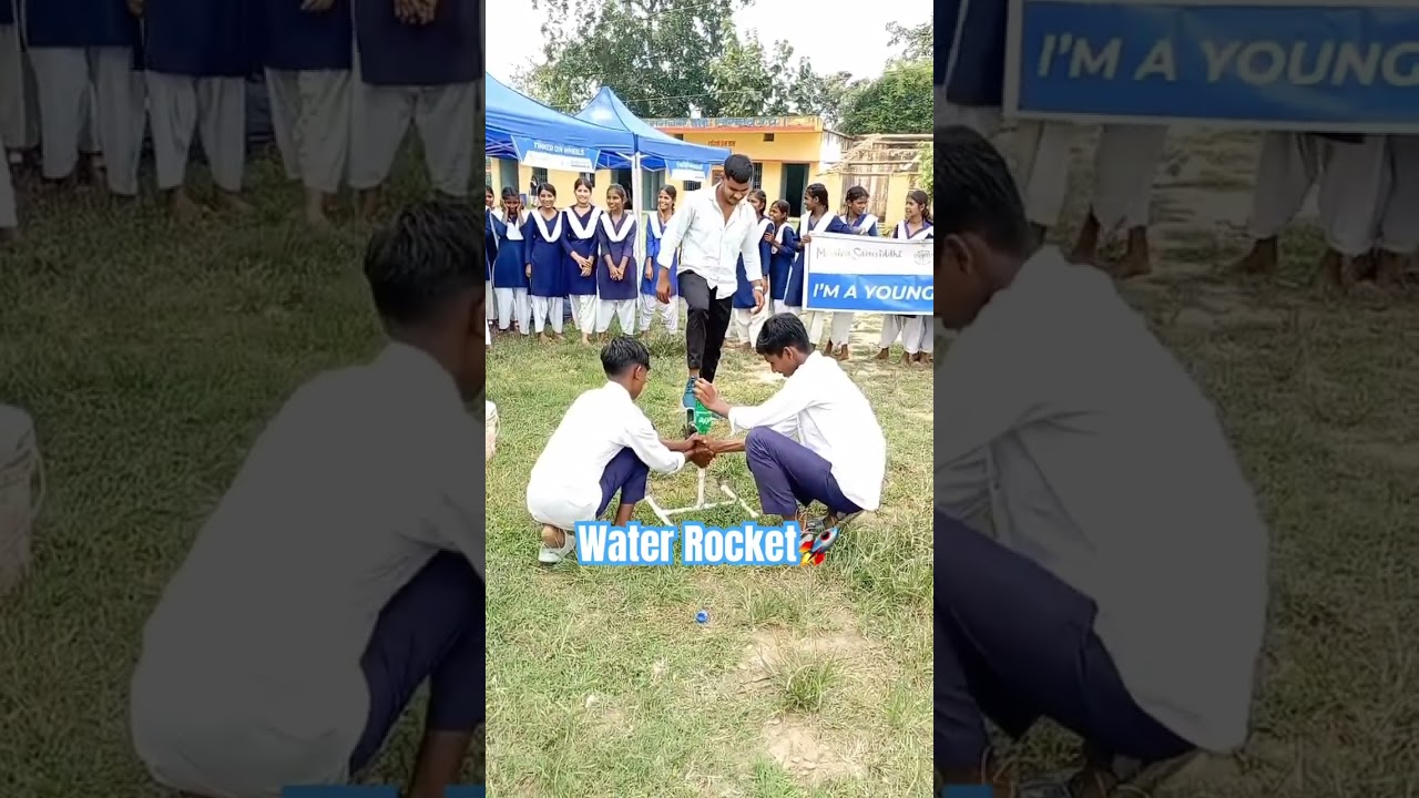 Water Rocket Launch by students at Sonbhadra, UP #diy #Stem #physics