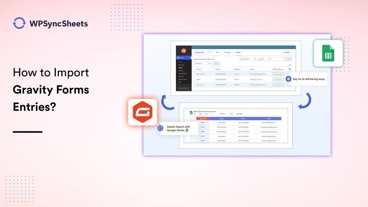 How to Import Gravity Forms Entries from Google Sheets | WPSyncSheets For Gravity Forms