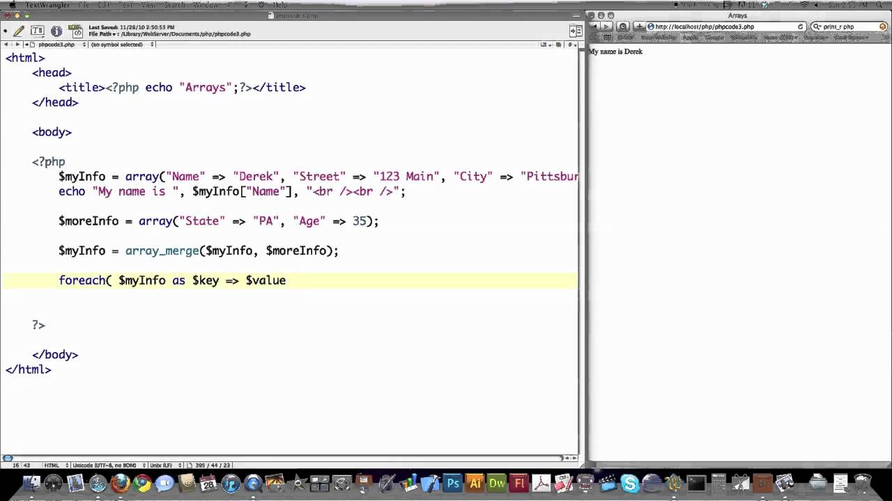 Web Design and Programming Pt 4 PHP Arrays