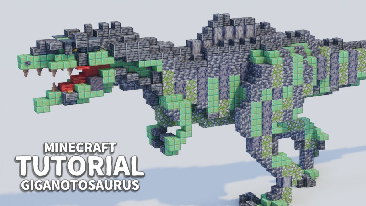 Minecraft│ How to build a Giganotosaurus. │Tutorial - Minecraft Builders